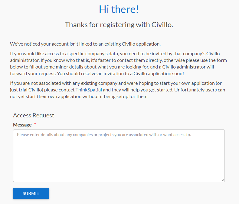 Setting up your account | Civillo Documentation